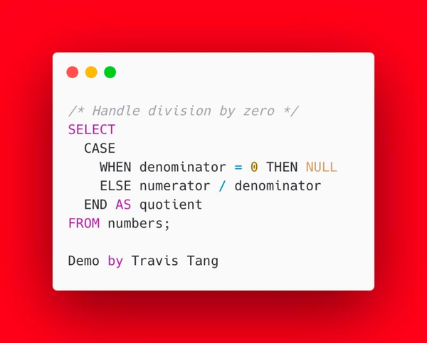Use SAFE_DIVIDE to handle division by zero.